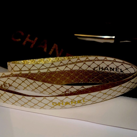 CHANEL | Party Supplies | Chanel White Gold Ribbon | Poshmark